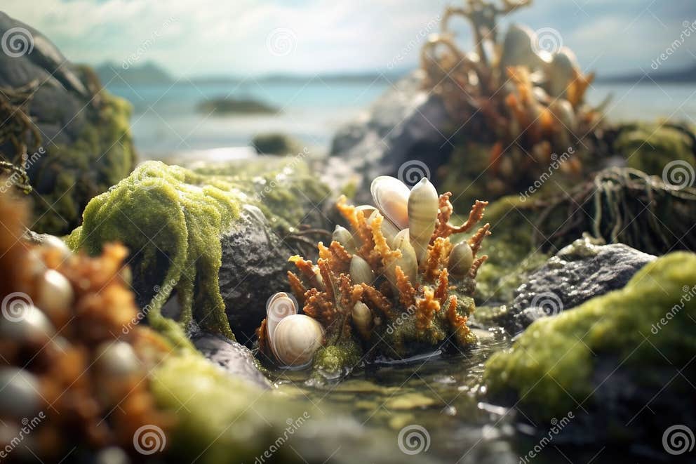 Macro View of Barnacles Feeding on Seaweed Stock Photo - Image of ...