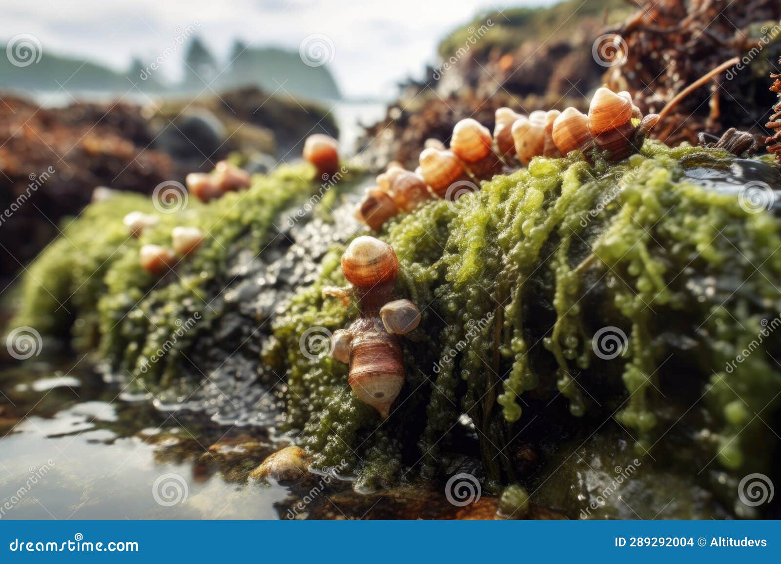 Macro View of Barnacles Feeding on Seaweed Stock Photo - Image of ...