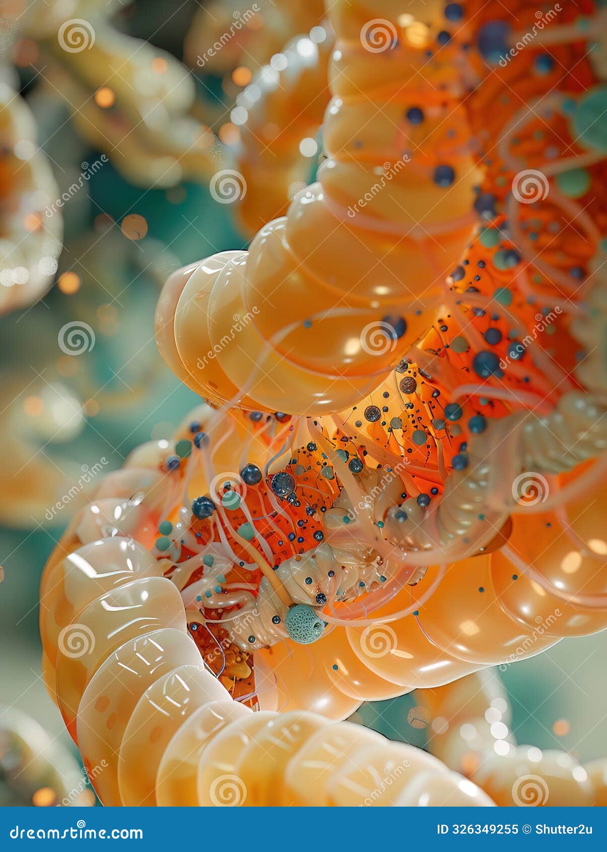 Macro View of a Bionic Intestine with Nutrient Absorption Depicting ...