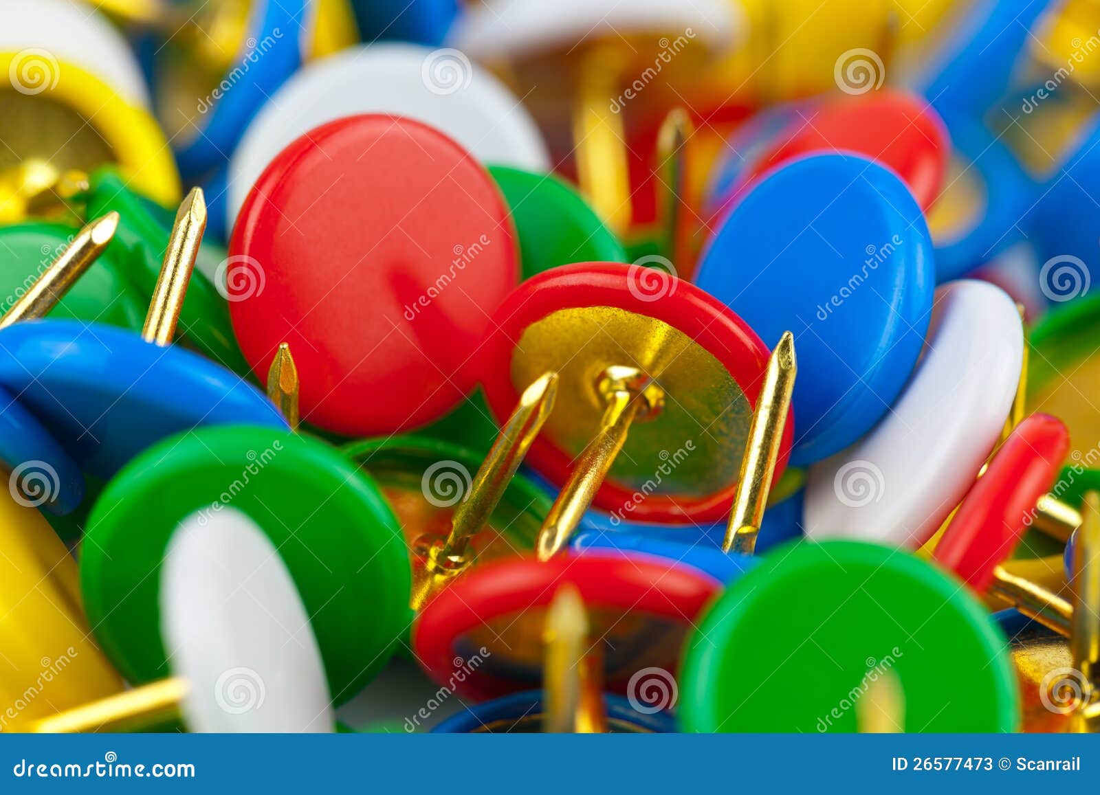 Macro View of Color Pushpins Stock Image - Image of accessory ...