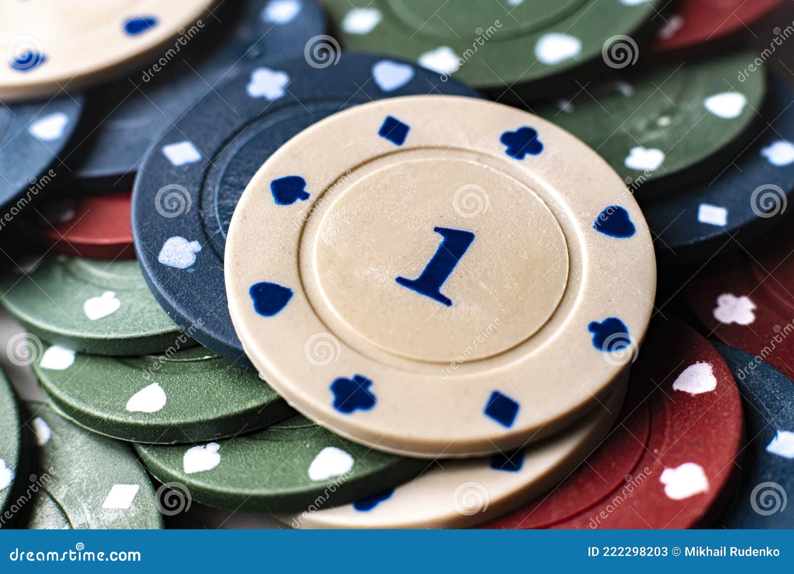 A Macro View of Different Color Poker Playing Chip Stock Image - Image ...