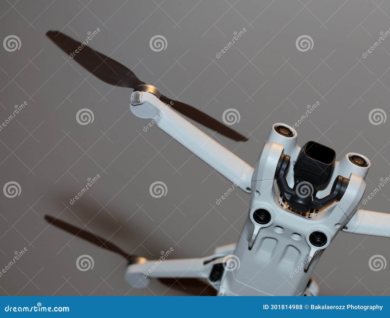 Macro View Drone Sensor and Drone Propeller Focus is on Second ...