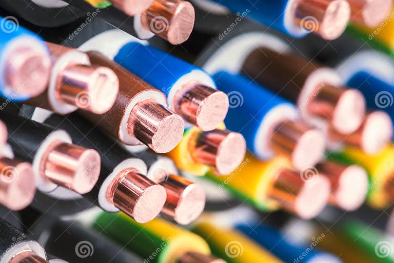 Electric Copper Cable Wire Used in Electrical Installation Stock Image ...