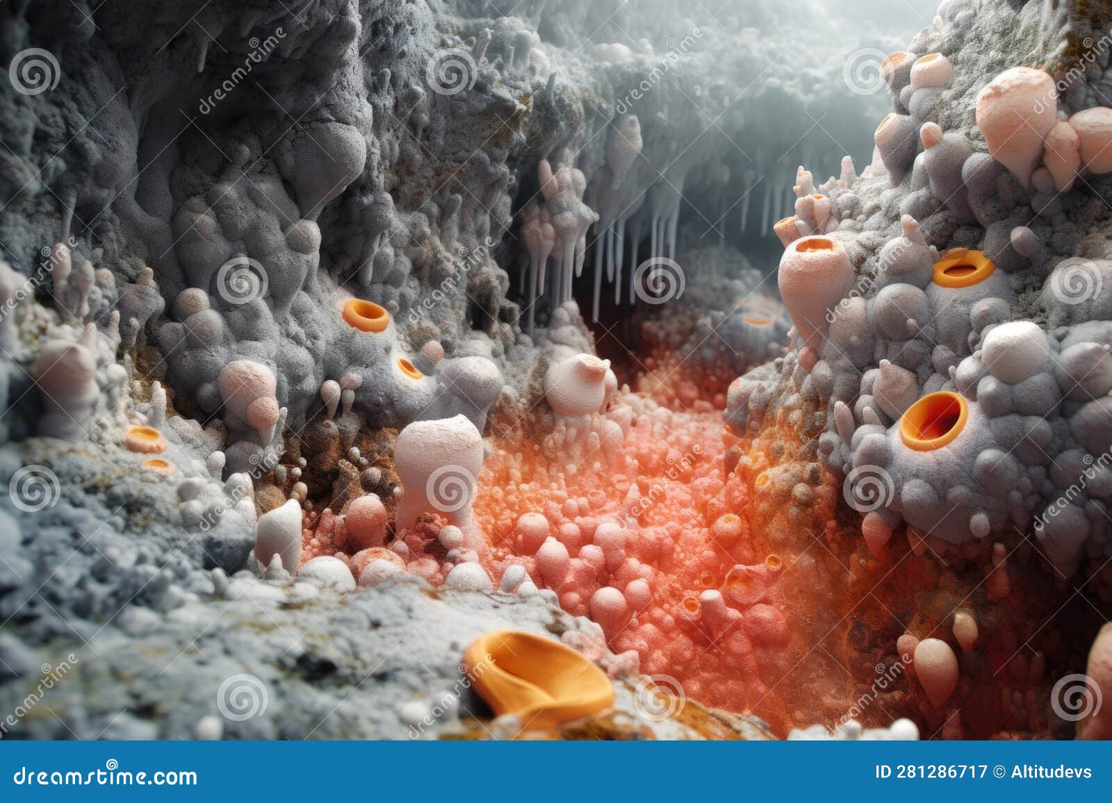 Macro View of Extremophile Bacteria Thriving in Volcanic Vents Stock ...