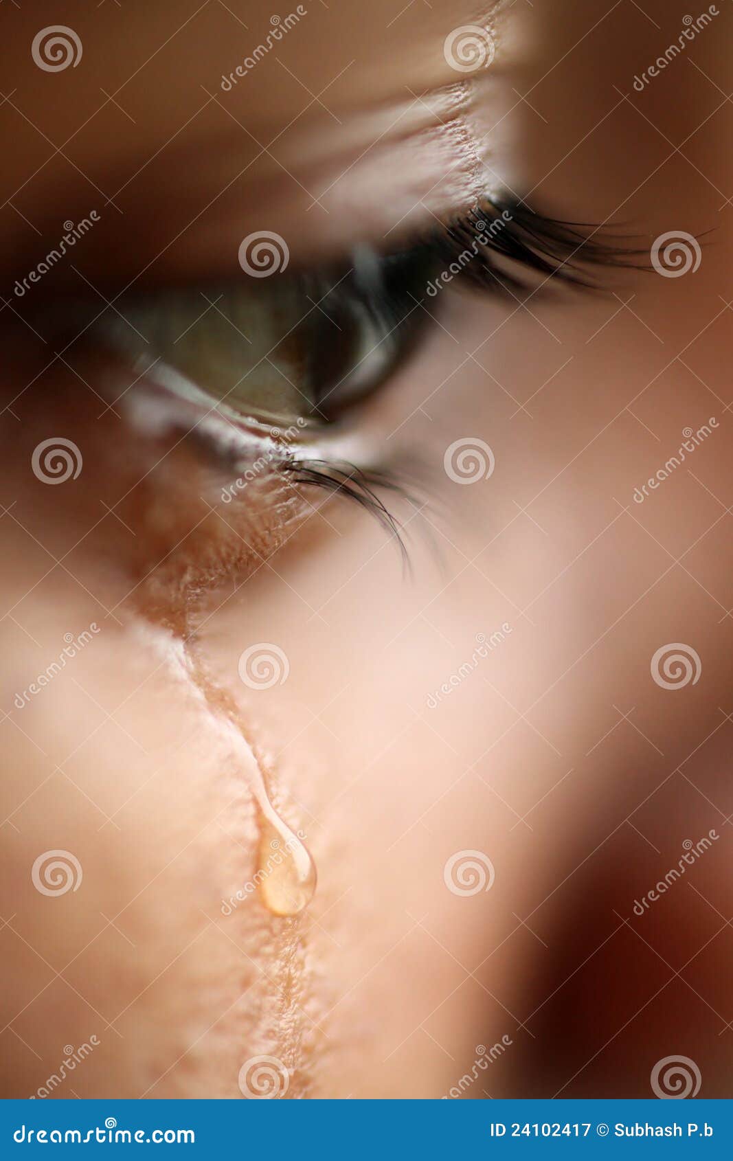 Macro View of an Eye with Tears Stock Image - Image of emotional ...