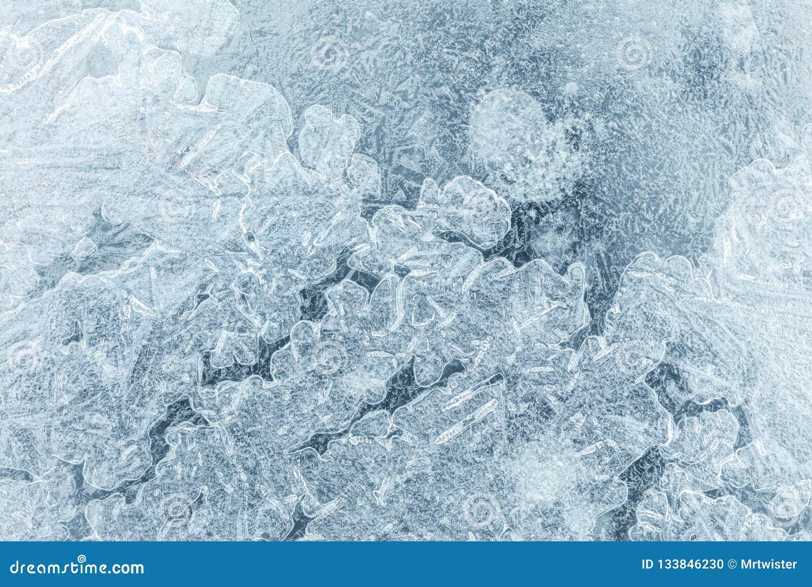 Macro View of Frozen Lake Water Surface Stock Photo - Image of ...