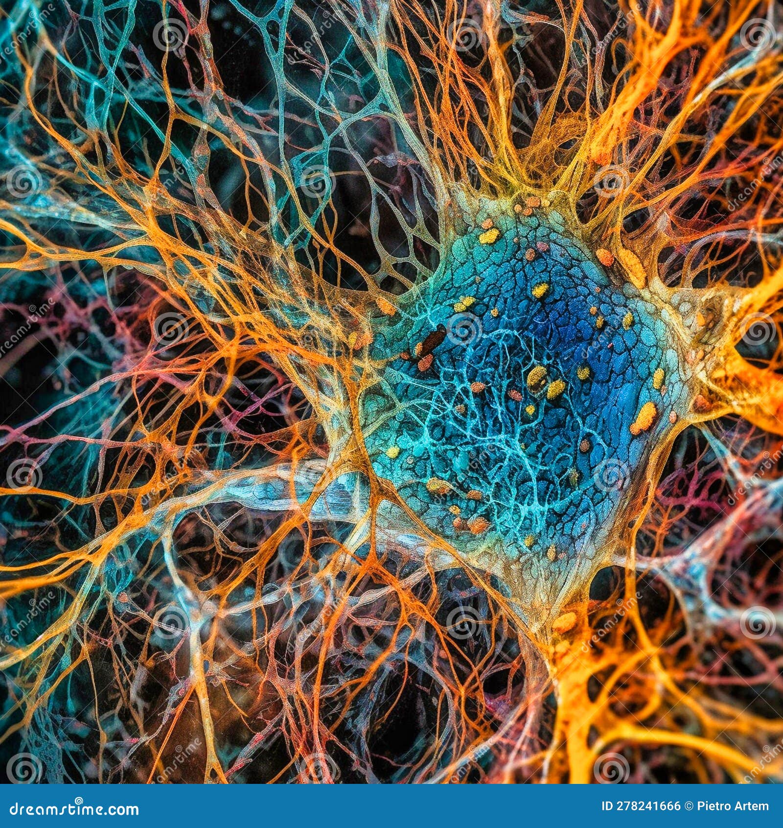 A Macro View Inside a Brain Nerve Cell, Generative AI Stock ...