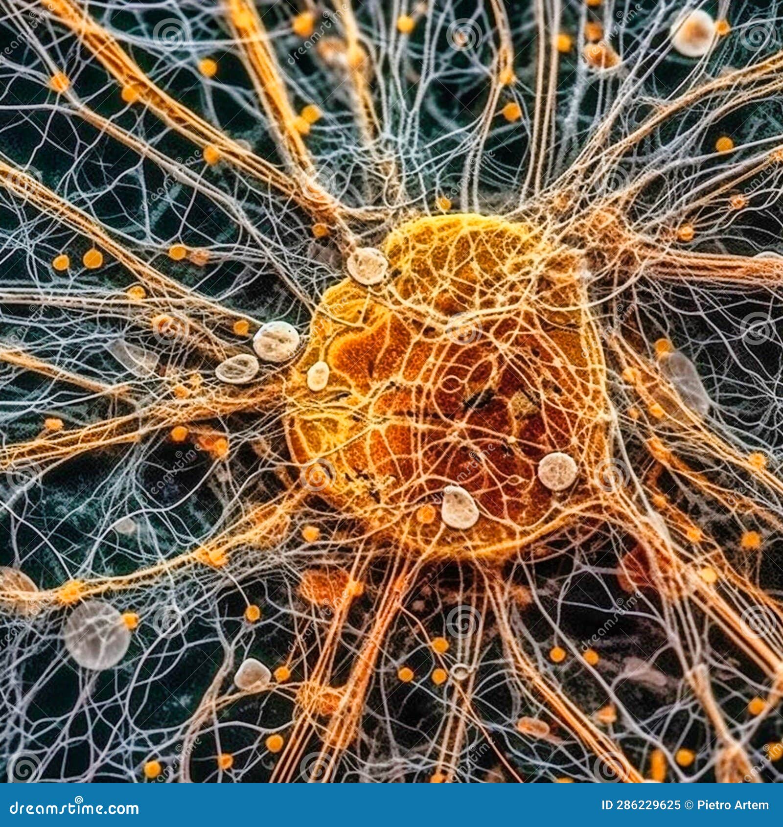A Macro View Inside a Brain Nerve Cell, Generative AI Stock Image ...