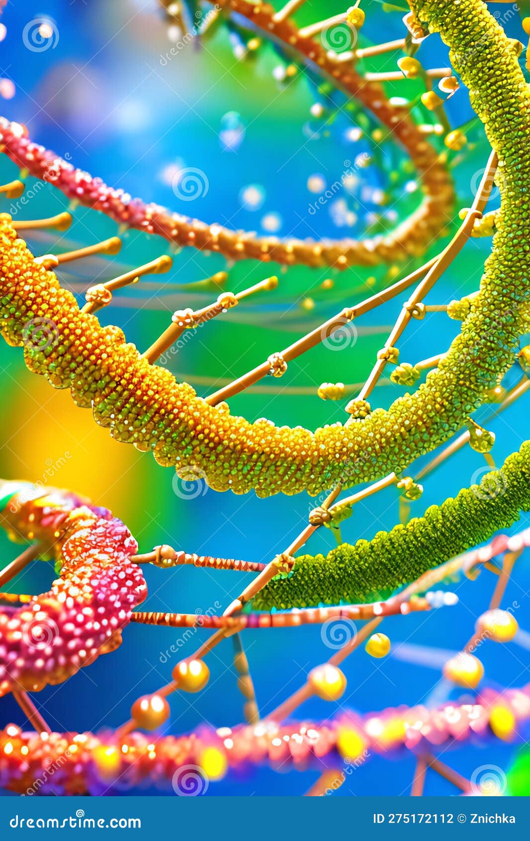 Structured Strands of Microscopic Biology-themed Patterns, Resembling ...