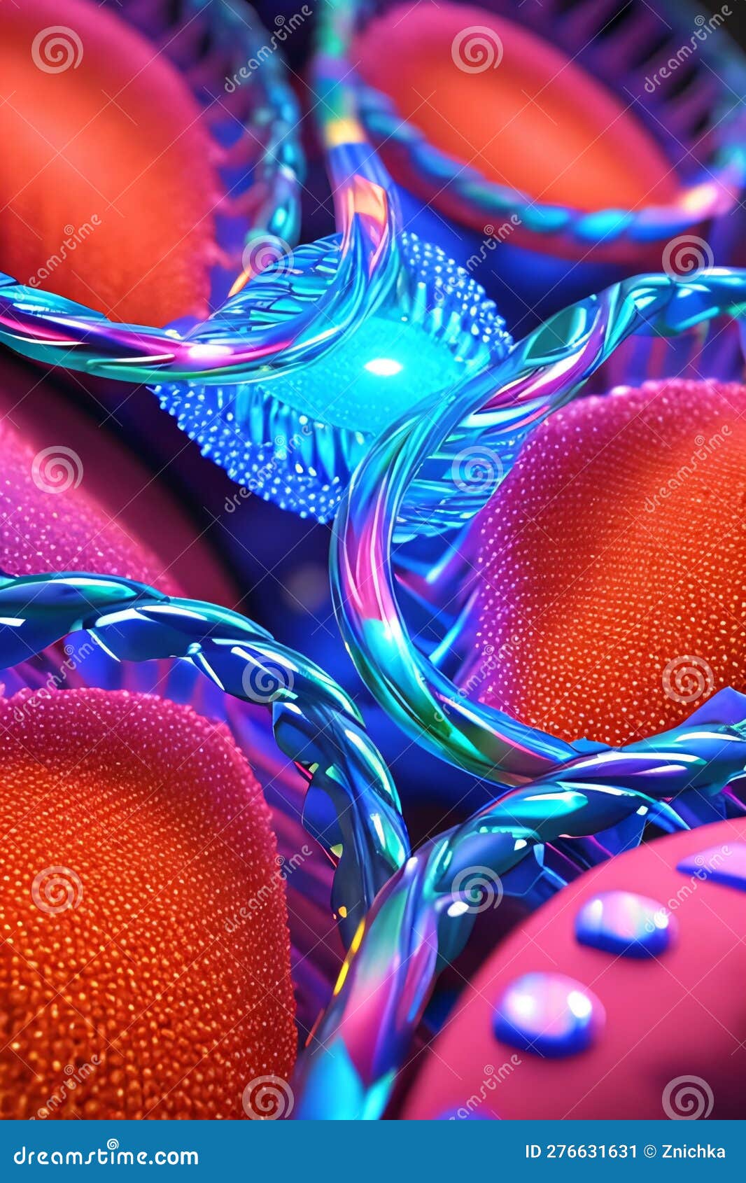 Detailed View of Microscopic Biology-themed Strains, Resembling Cell ...