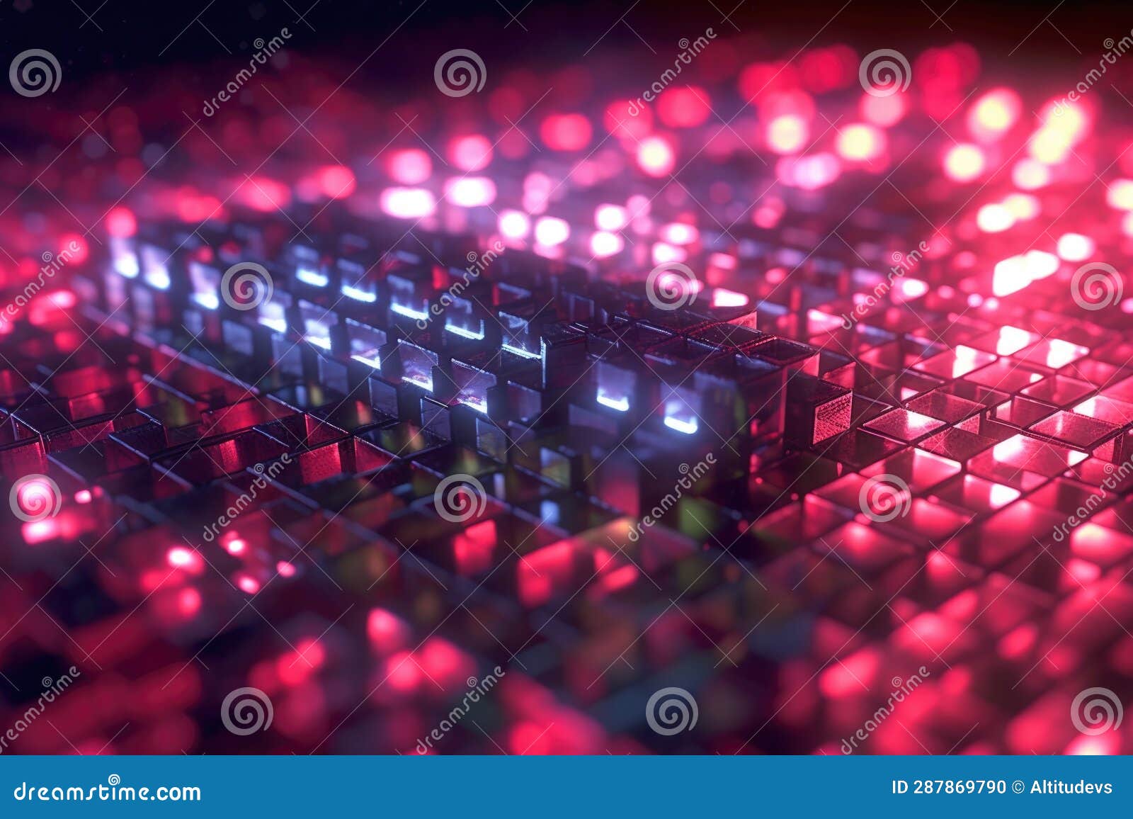 Macro View of Led Screen Pixel Transitioning Stock Illustration ...