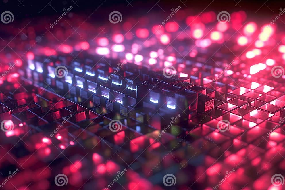 Macro View of Led Screen Pixel Transitioning Stock Illustration ...