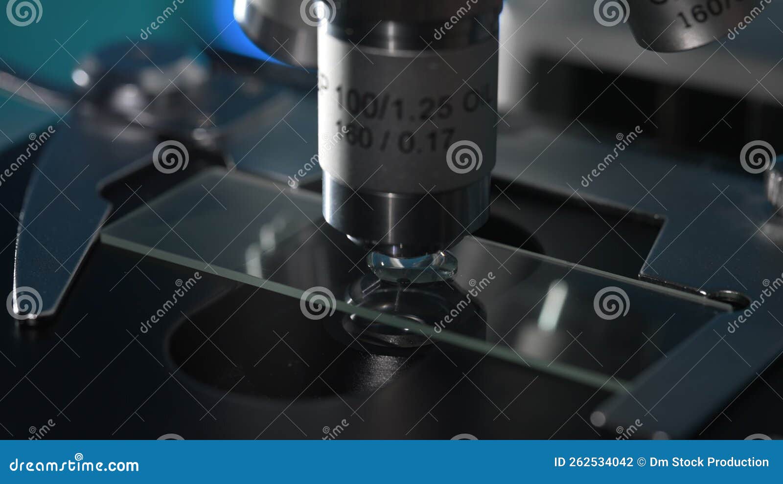 Macro View of Microscope and Slide. Stock Footage - Video of biotech ...