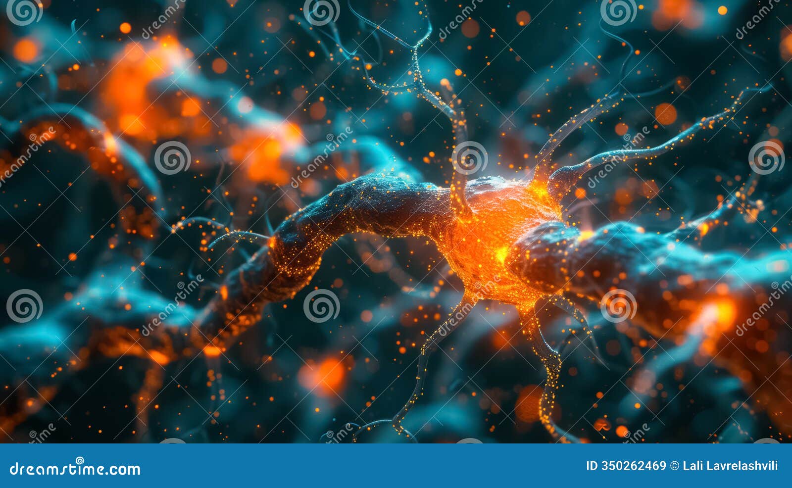 Macro View of Neuron Inside Brain Stock Illustration - Illustration of ...