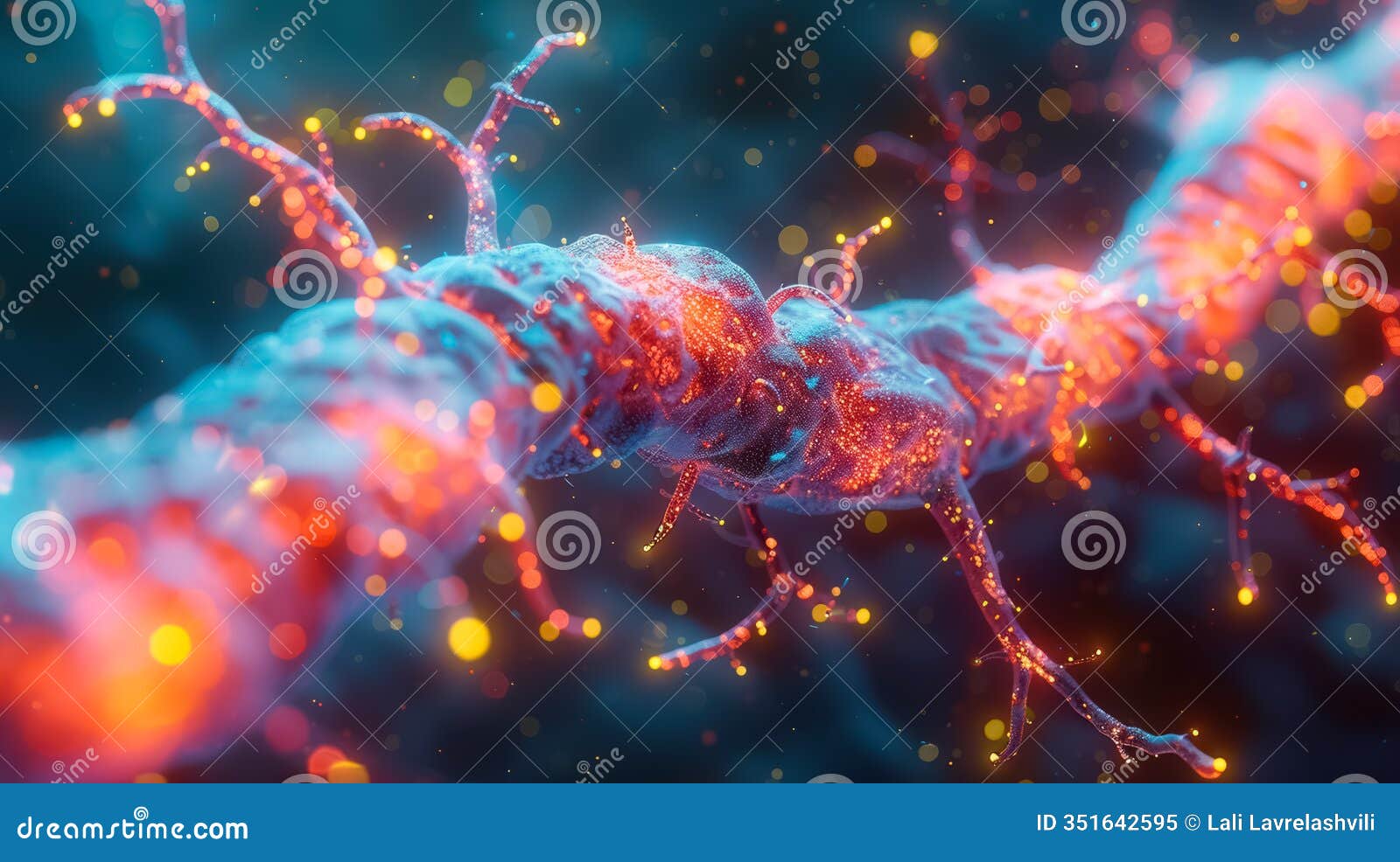 Macro View of Neuron Inside Brain Stock Illustration - Illustration of ...