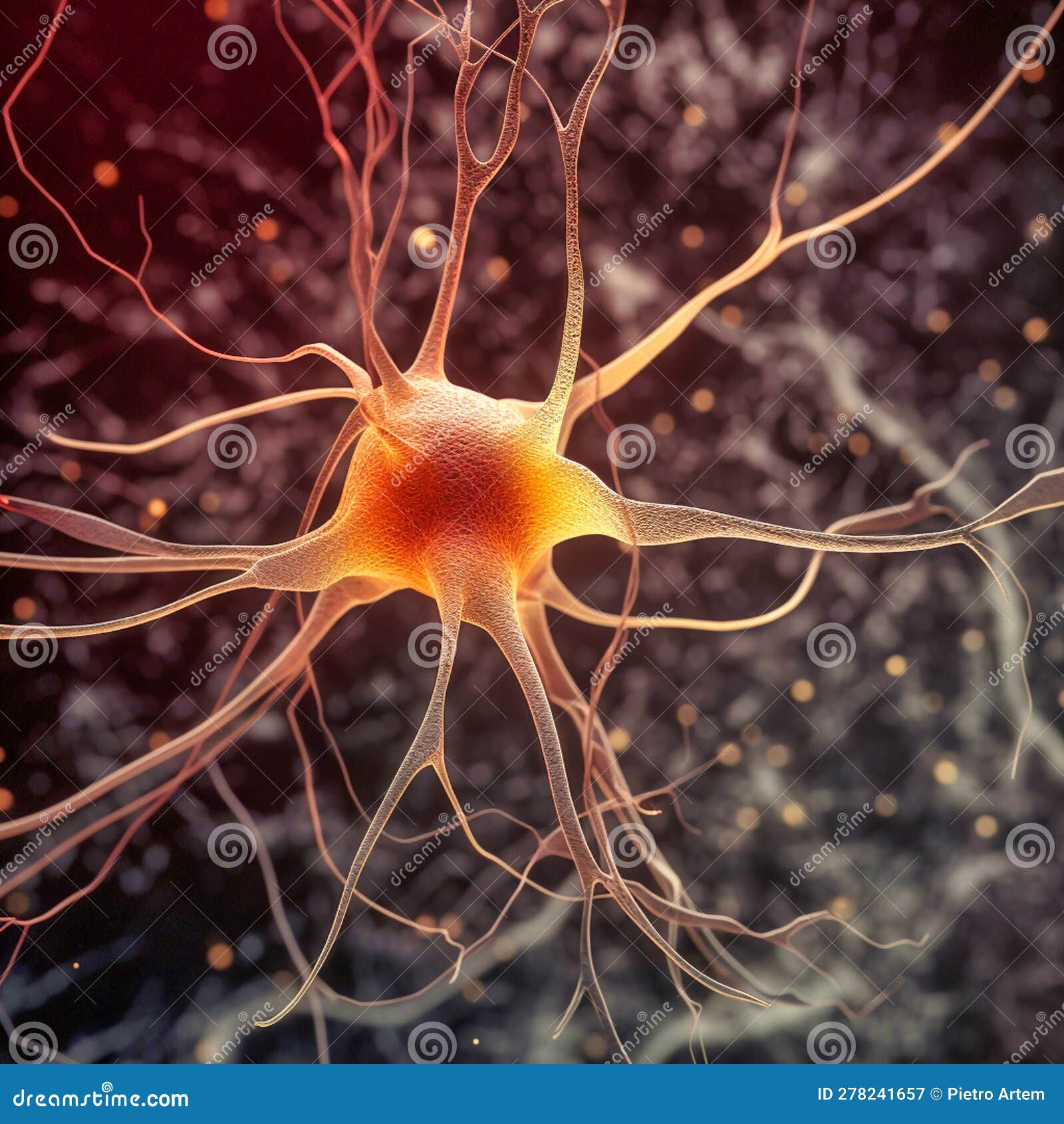 A Macro View of a Neuron Inside a Brain Nerve Cell, Generative AI Stock ...