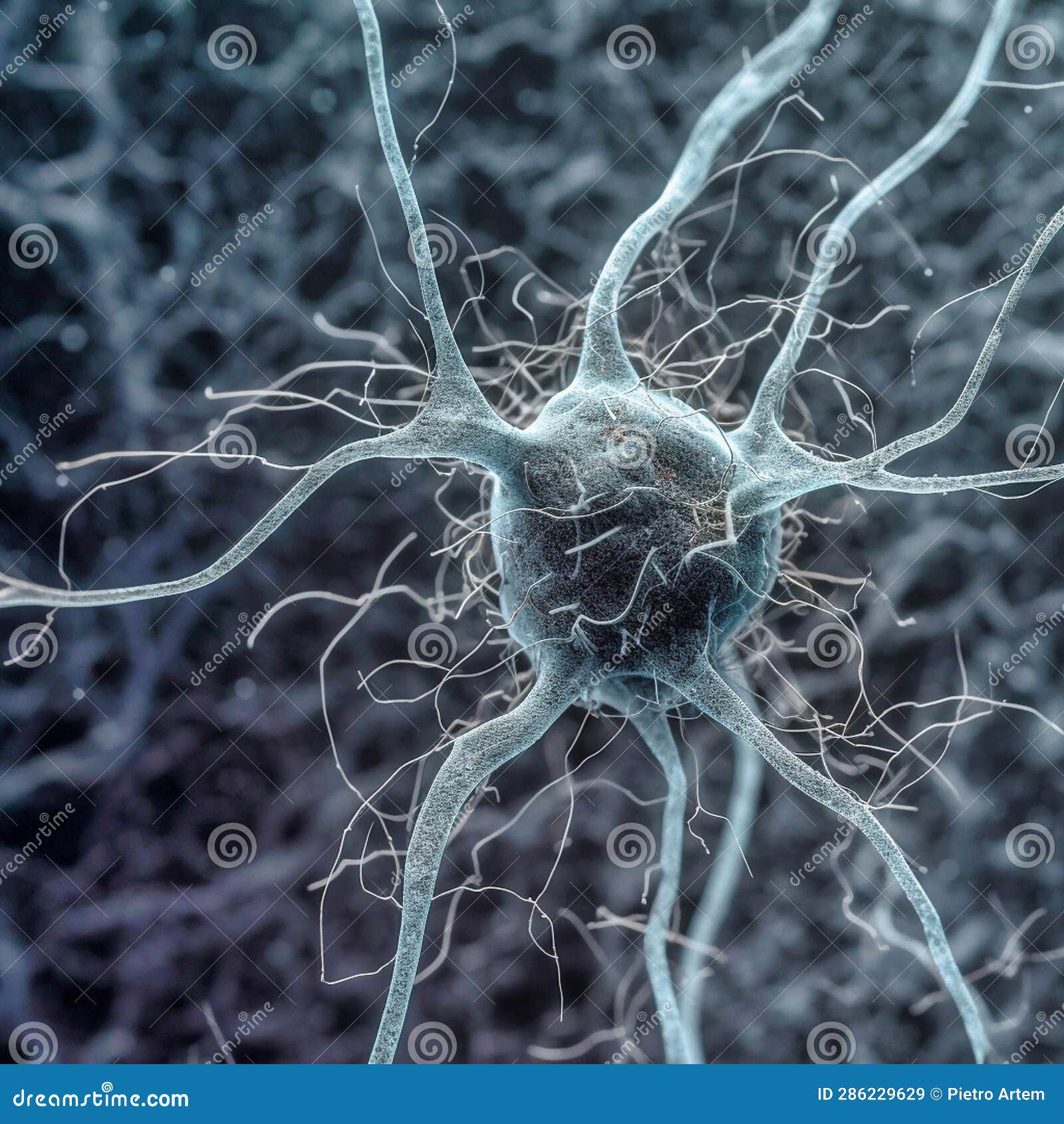 A Macro View of a Neuron Inside a Brain Nerve Cell, Generative AI Stock ...