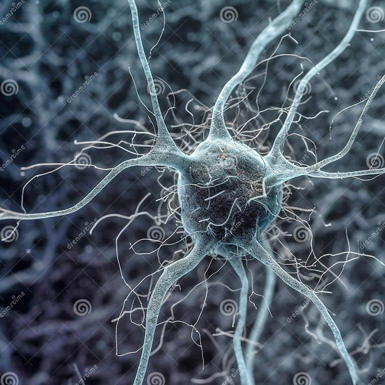 A Macro View of a Neuron Inside a Brain Nerve Cell, Generative AI Stock ...