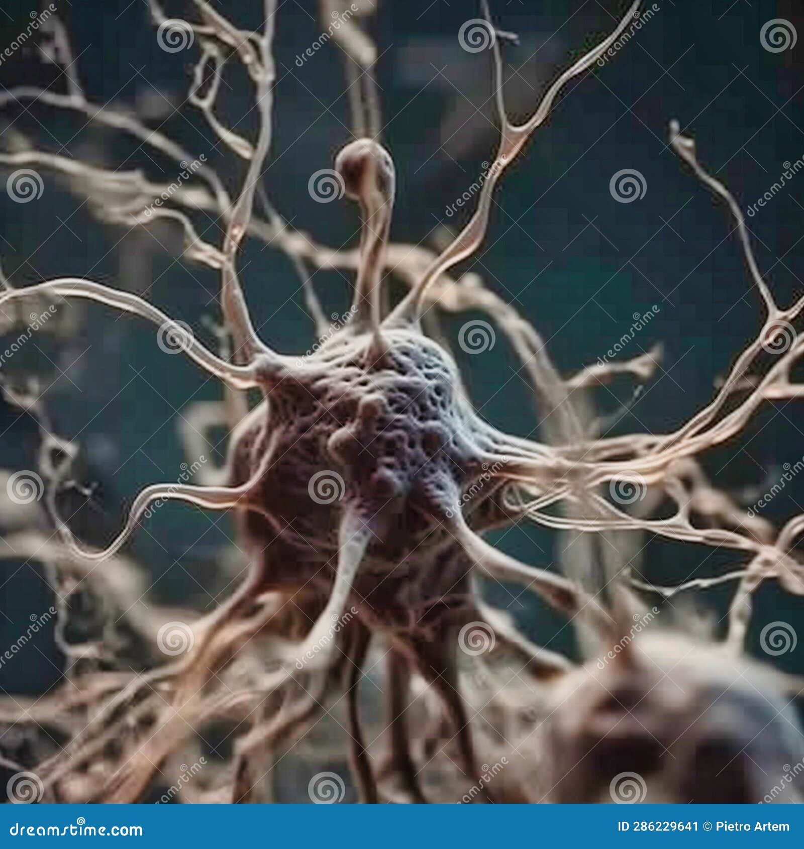 A Macro View of a Neuron Inside a Brain Nerve Cell, Generative AI Stock ...