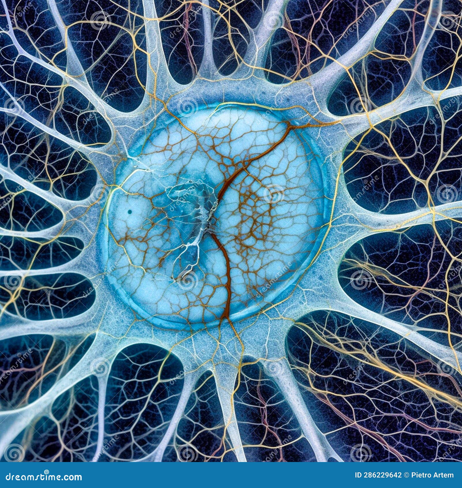 A Macro View of a Neuron Inside a Brain Nerve Cell, Generative AI Stock ...