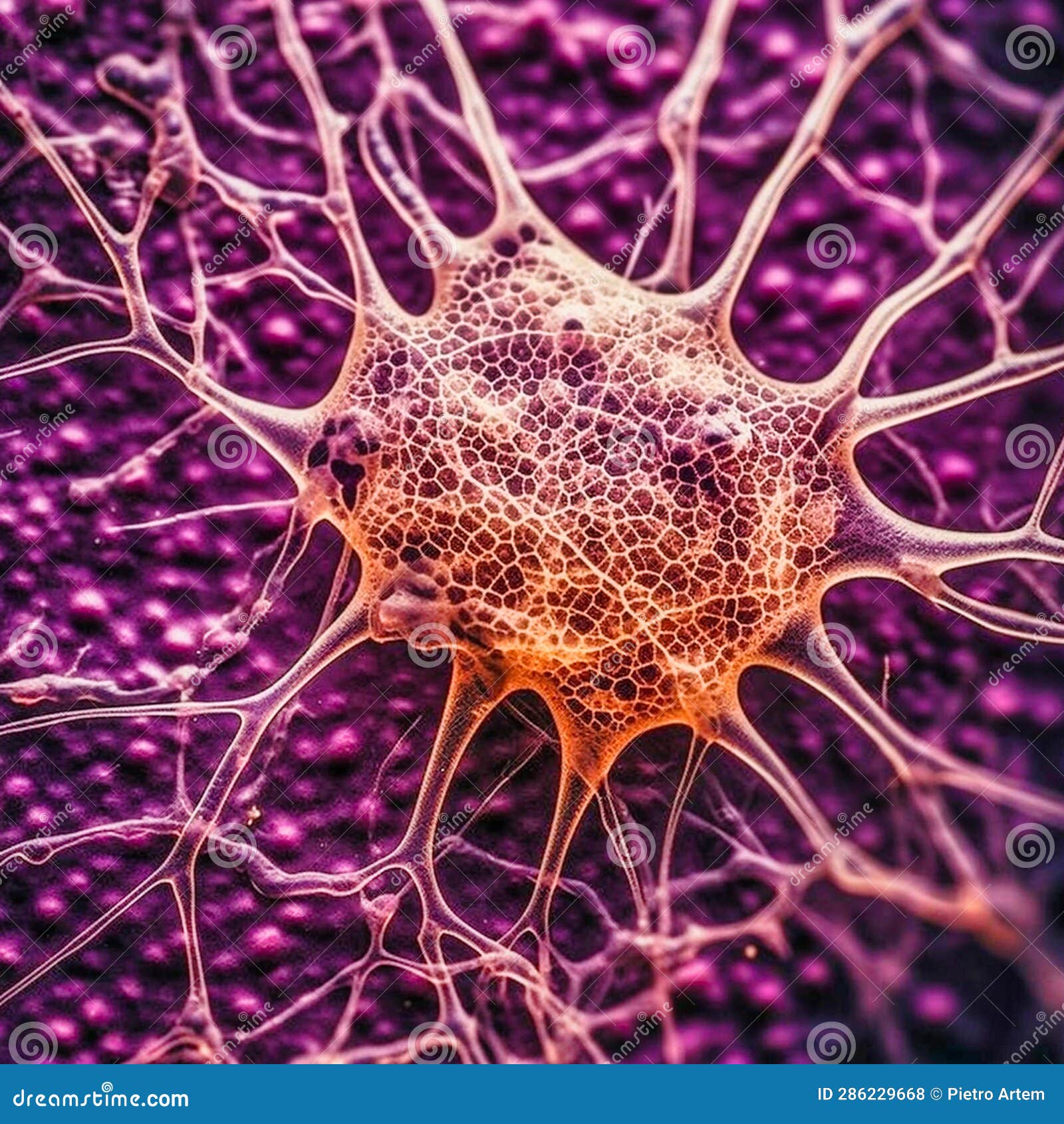 A Macro View of a Neuron Inside a Brain Nerve Cell, Generative AI Stock ...