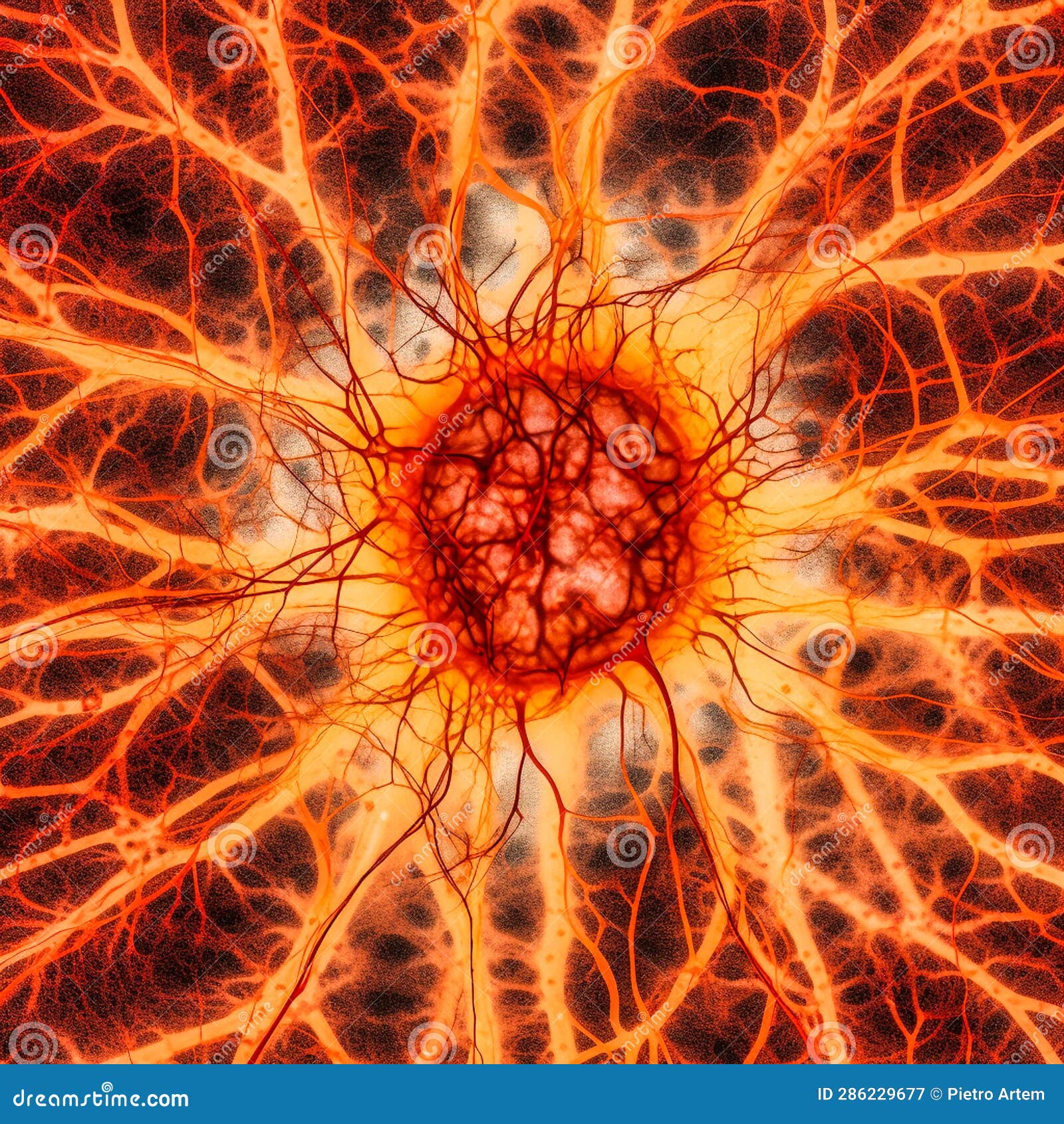 A Macro View of a Neuron Inside a Brain Nerve Cell, Generative AI Stock ...