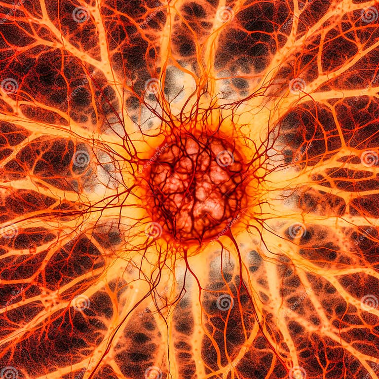 A Macro View of a Neuron Inside a Brain Nerve Cell, Generative AI Stock ...