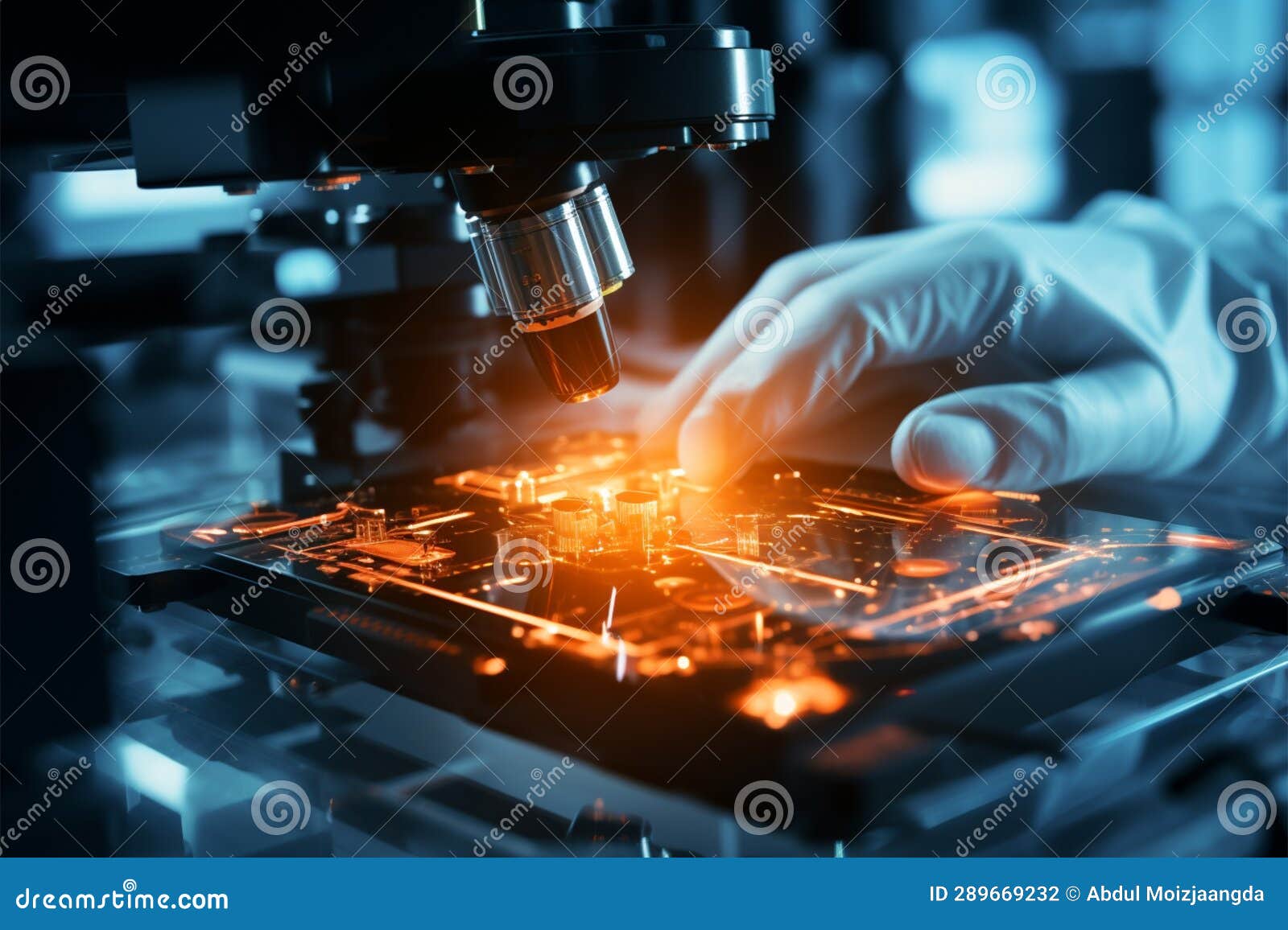 Macro View of a Persons Hands Holding a Precision Microscope Stock ...