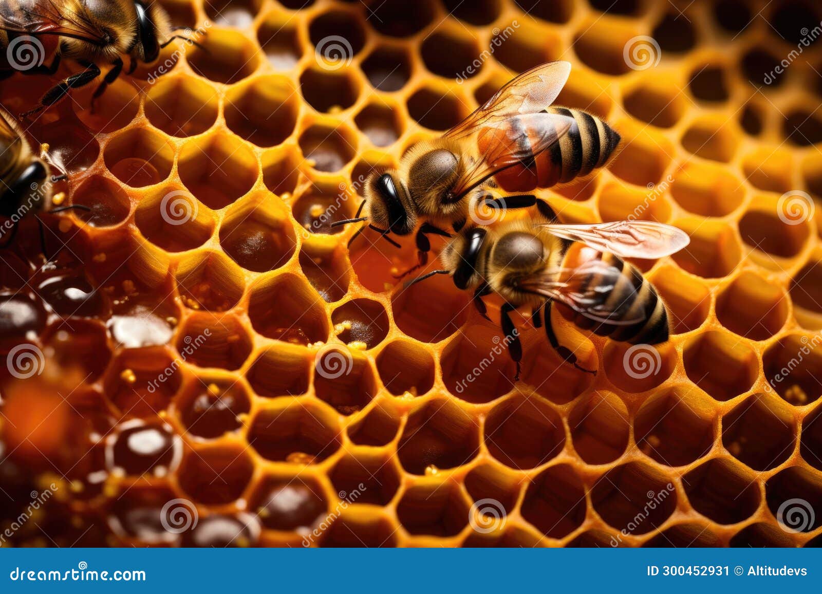 Macro View of Pollen Storage Areas within a Hive Stock Image - Image of ...