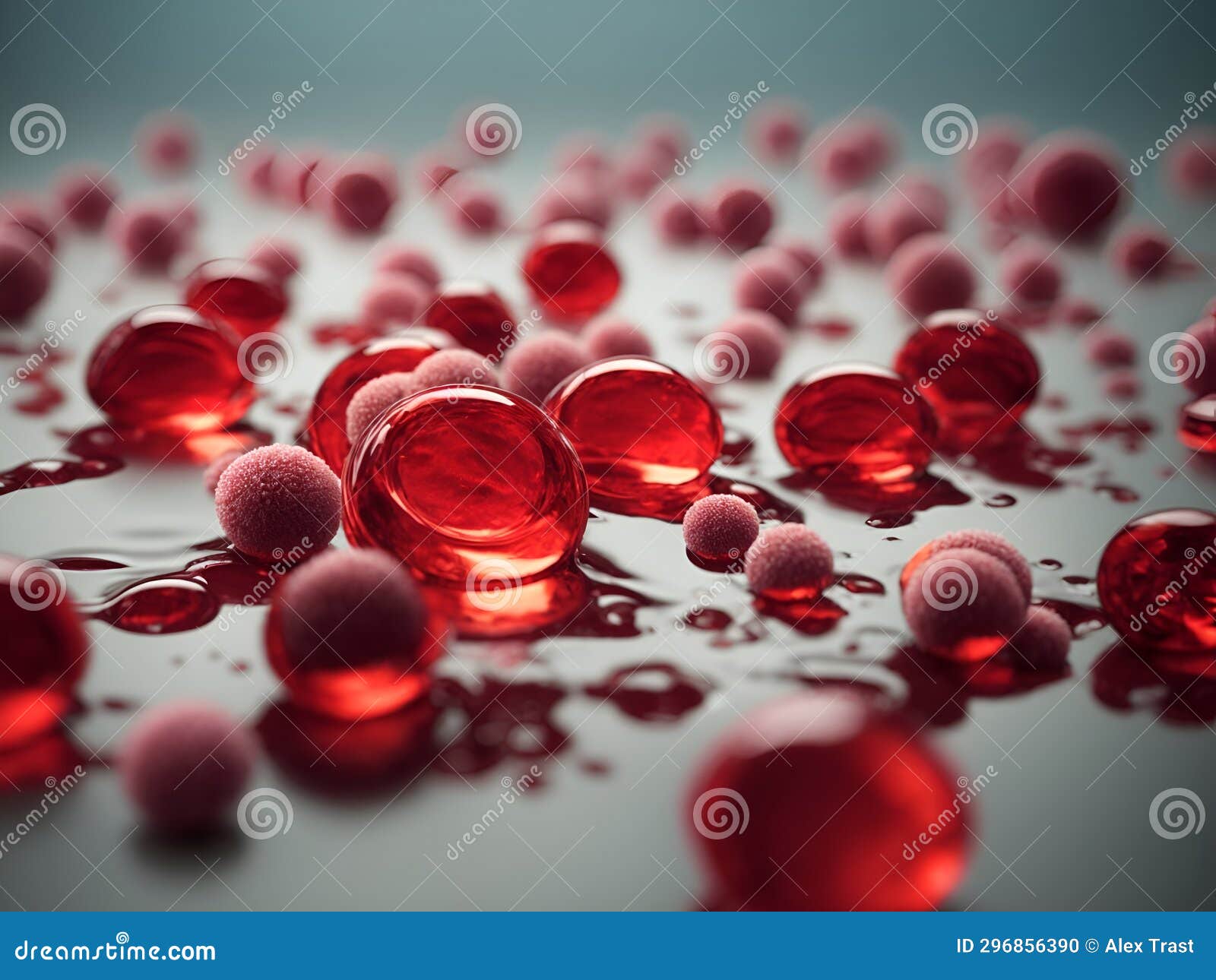 Macro View of Red Droplets. AI Generated Stock Illustration ...