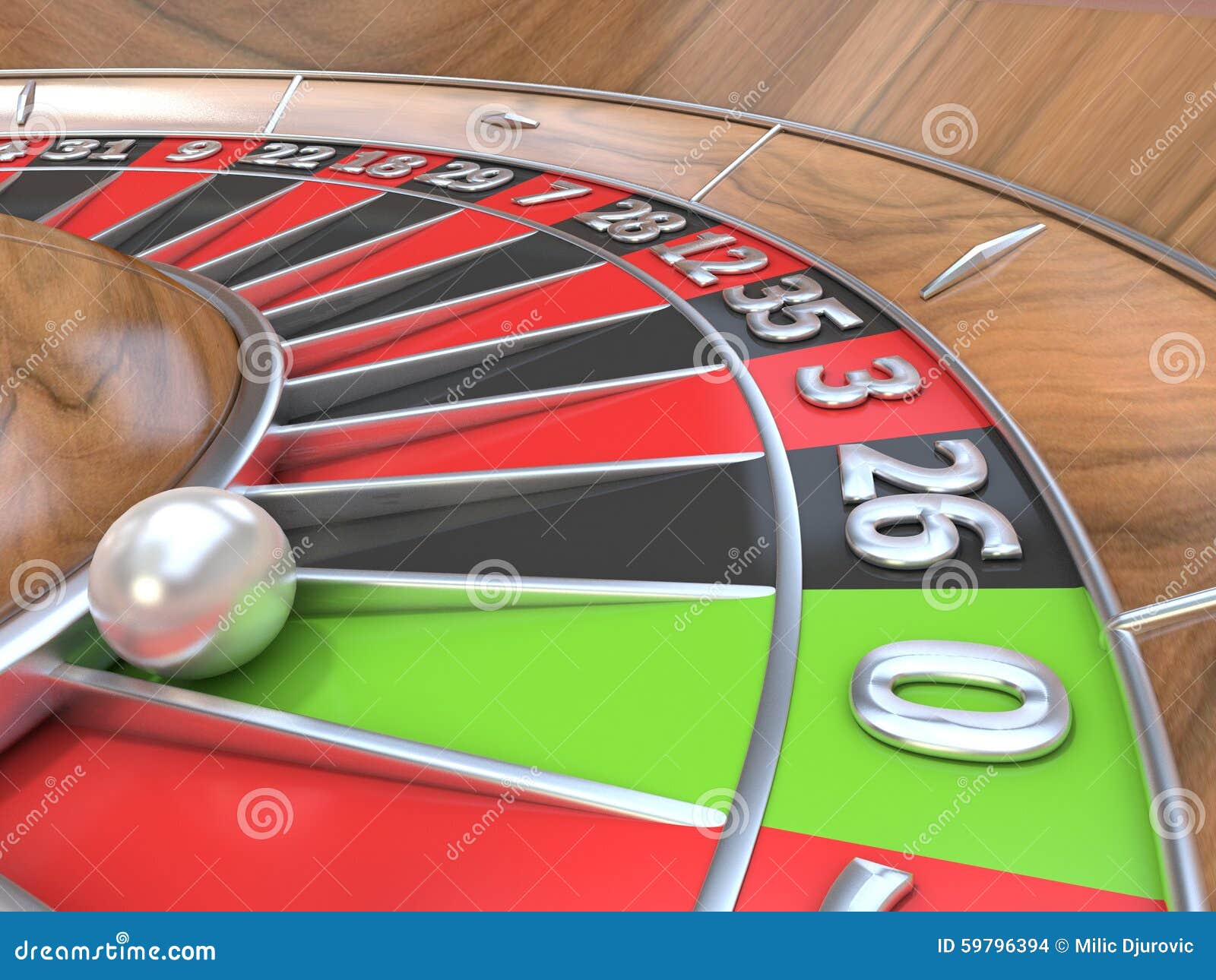 Macro View of a Roulette Table. Green Zero Stock Illustration ...