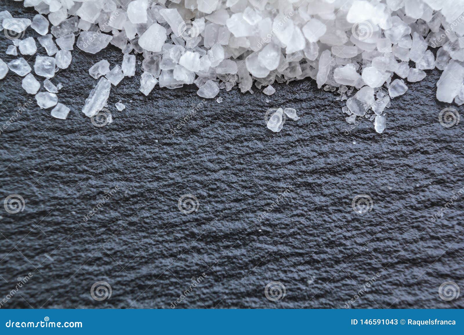 Macro View of Sea Salt Crystals Against Black Background Stock Image ...