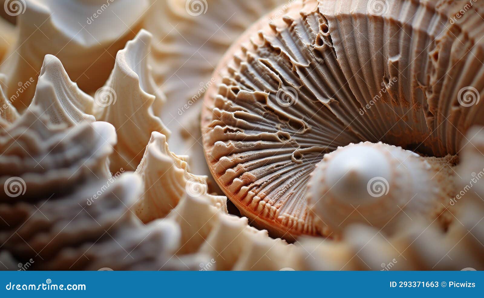Macro View of Seashell Wallpaper Showing Sharp Textured Surface with ...