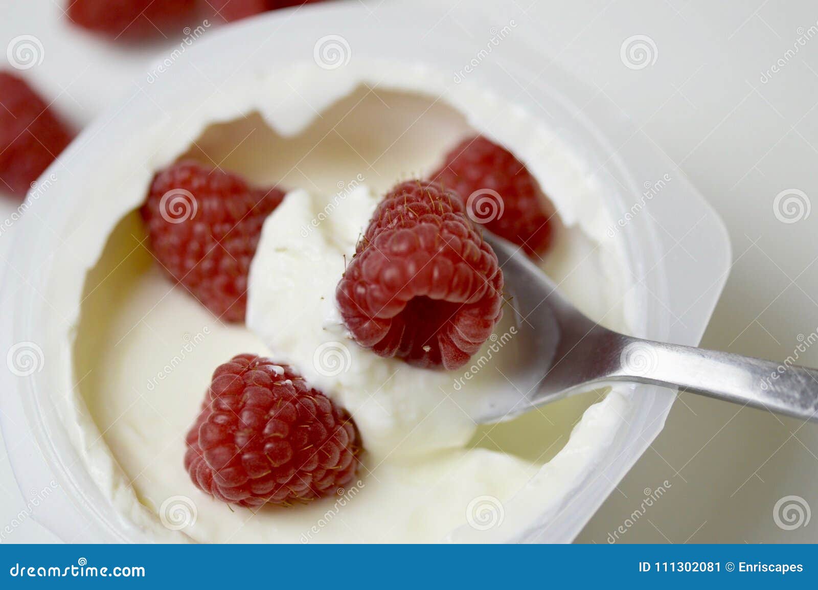 Raspberries in a Natural Yogurt Stock Image - Image of closeup, natural ...