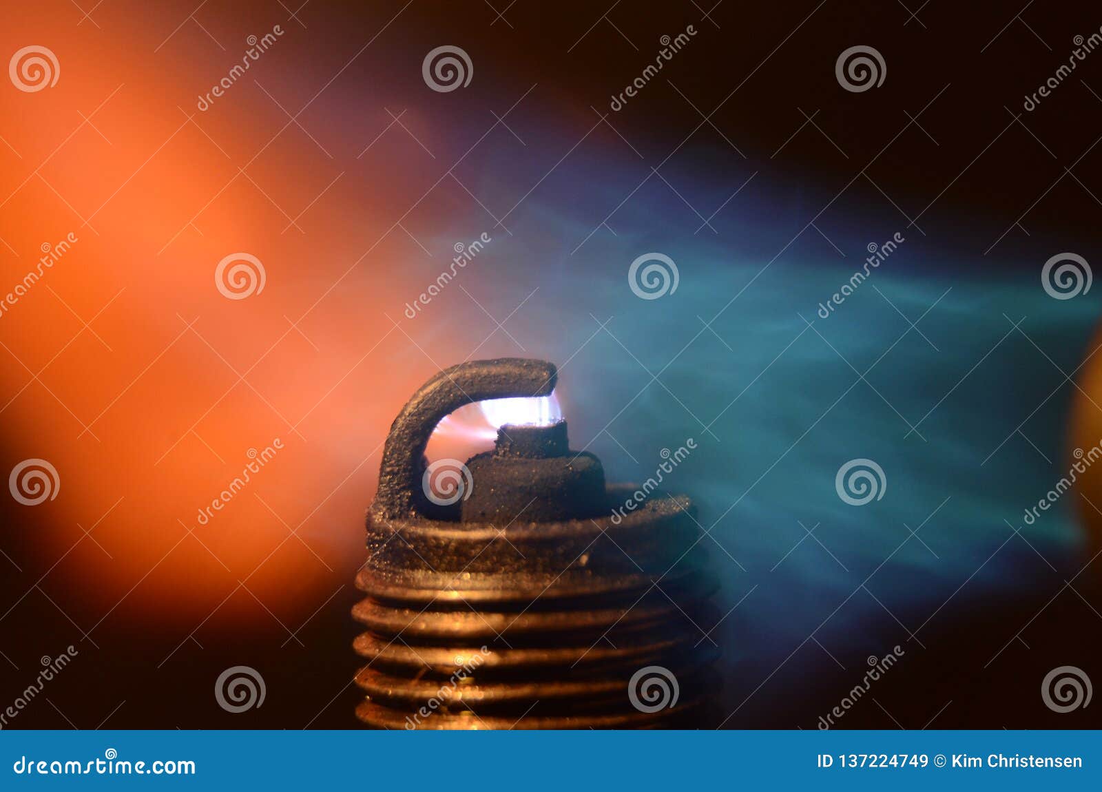 Spark Plug Ignites a Gas Mixture Stock Image - Image of macro, engine ...