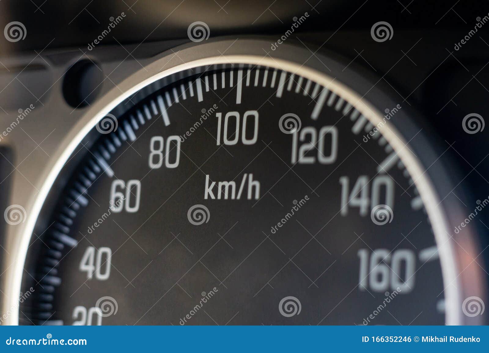 A Macro View of the Speedometer in the Vehicle with Numbers and Scale ...