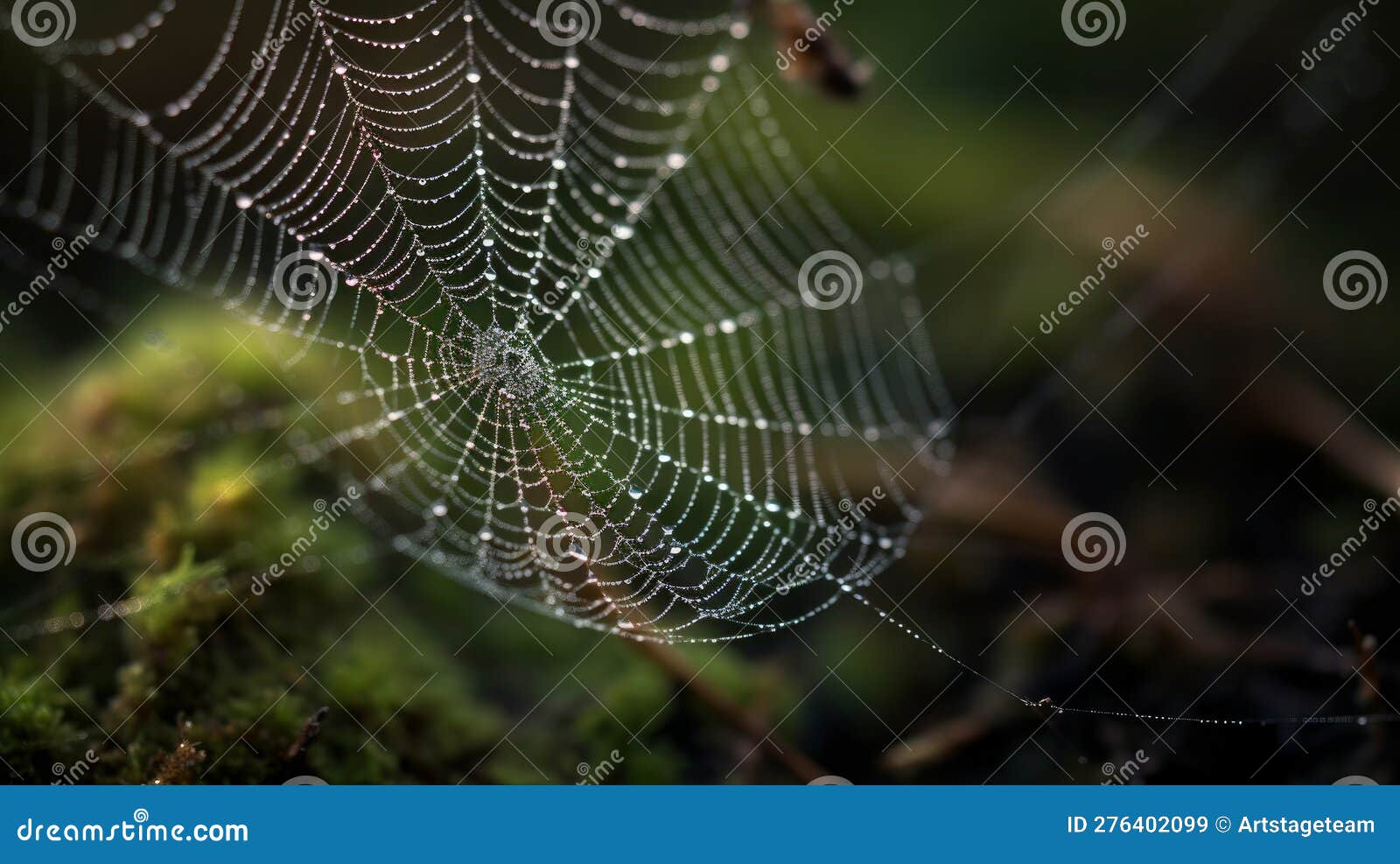 A Macro View of a Spiders Delicate Web. AI Generated Stock Illustration ...
