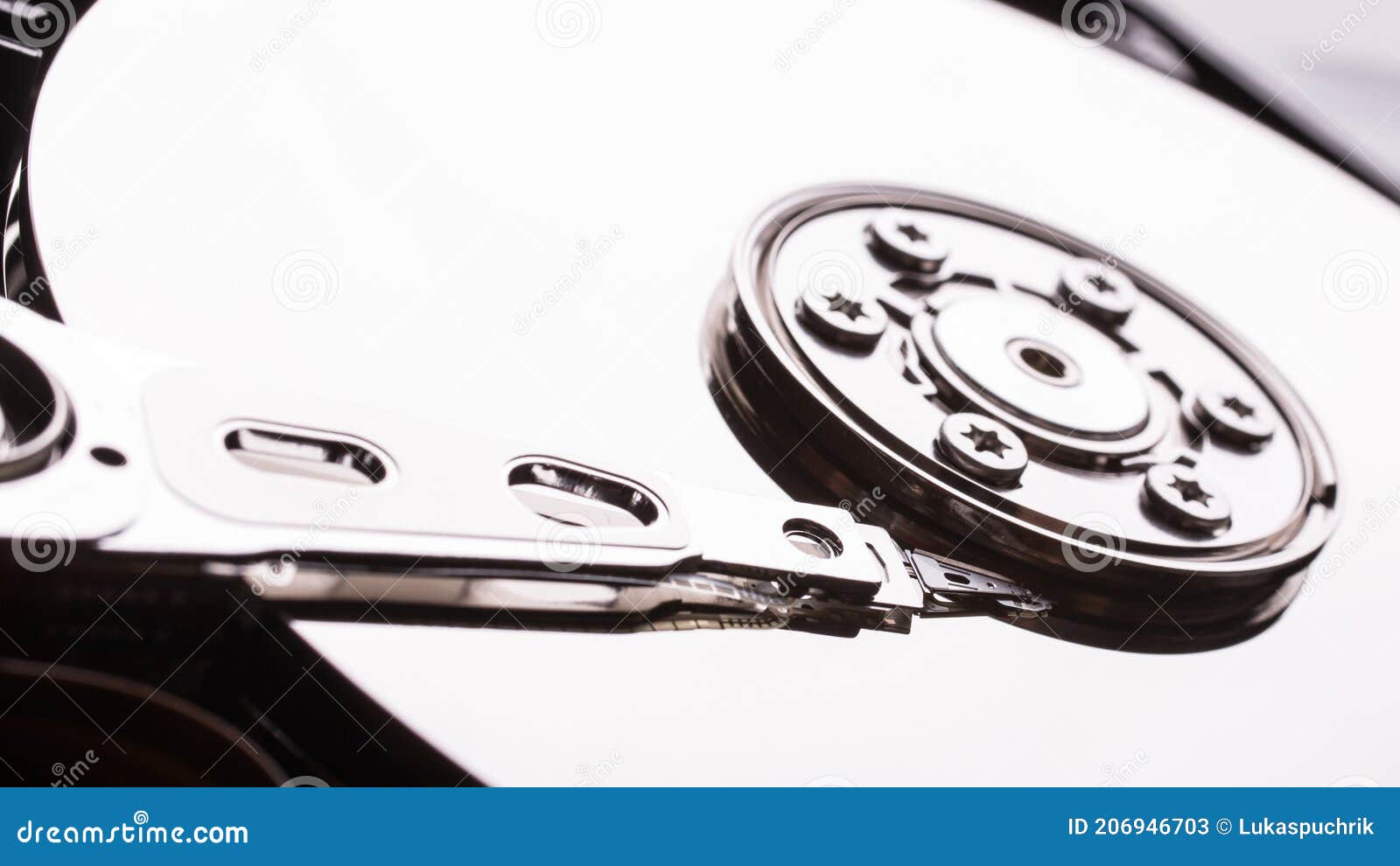 Macro View of Spindle of the Open Hard Disk Drive Stock Image - Image ...