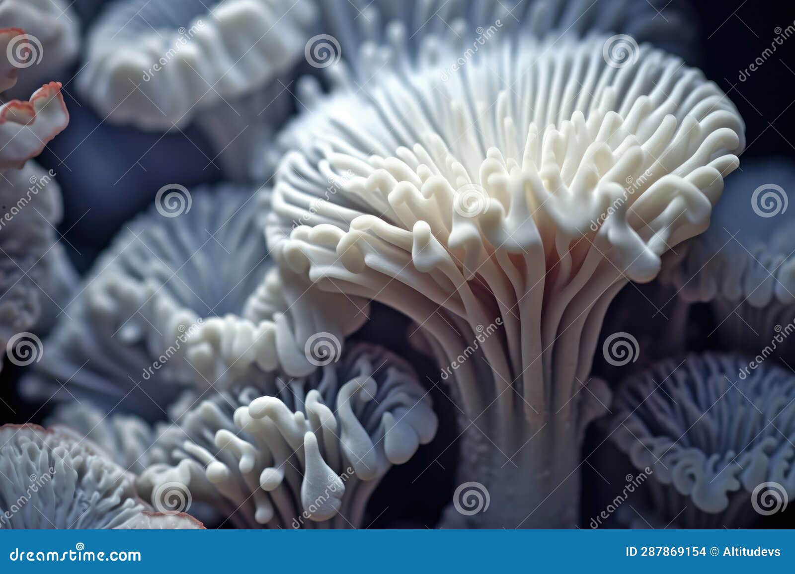 Macro View of Spore-bearing Gills of a Mushroom Stock Illustration ...