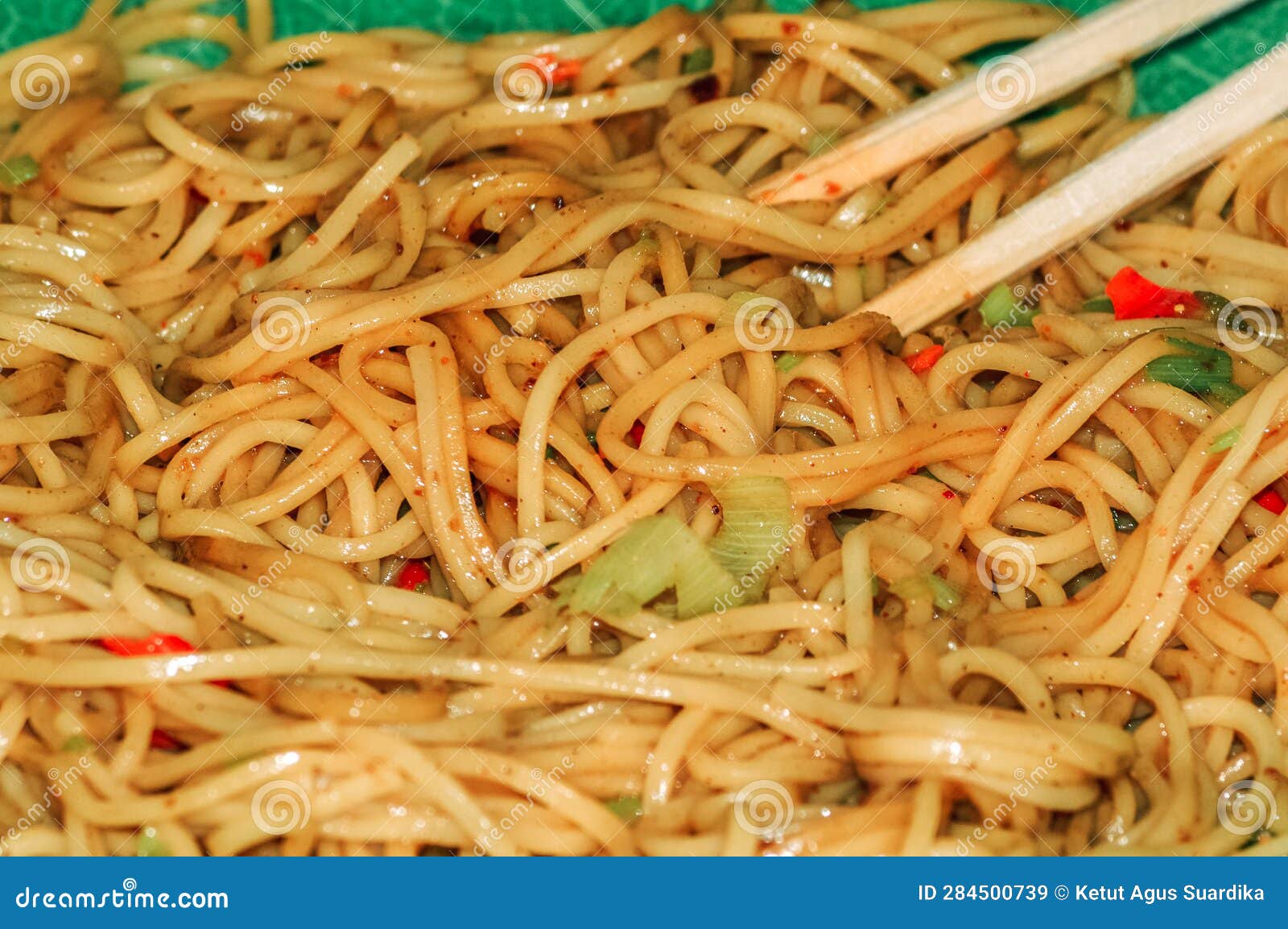 Macro View Texture of Straight Noodles in a Simple Homemade Dish Stock ...