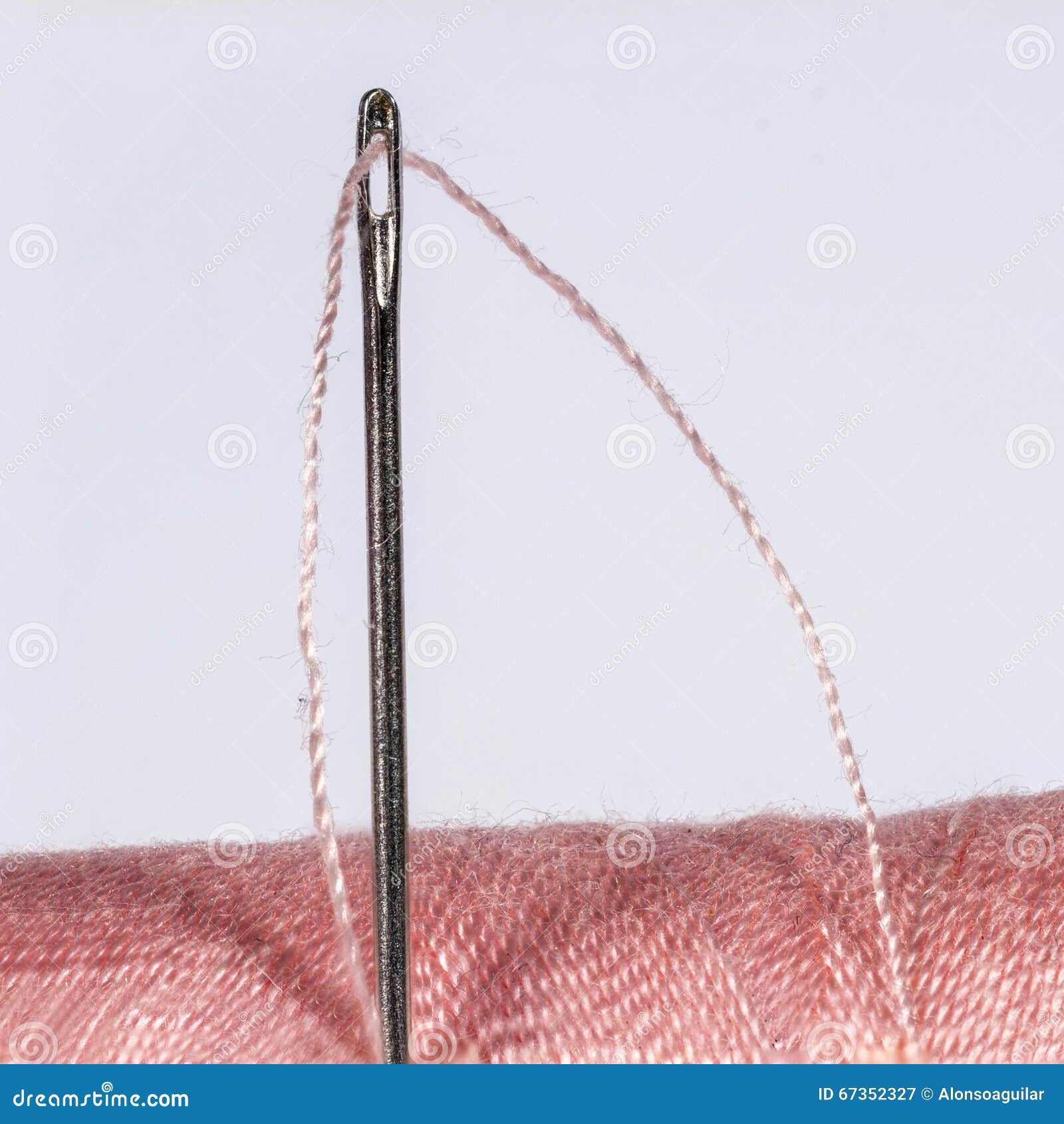 Macro View of Threaded Needle Stock Image - Image of view, thread: 67352327