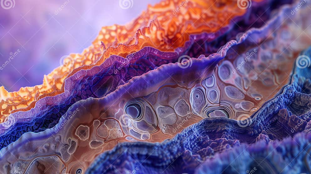 Macro View of Urinary Bladder Wall with Vibrant Patterns Resembling ...