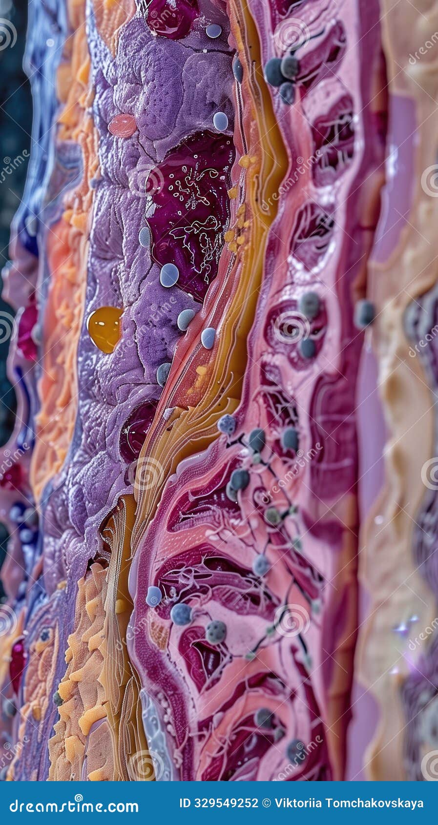 Macro View of Urinary Bladder Wall with Vibrant Patterns Resembling ...