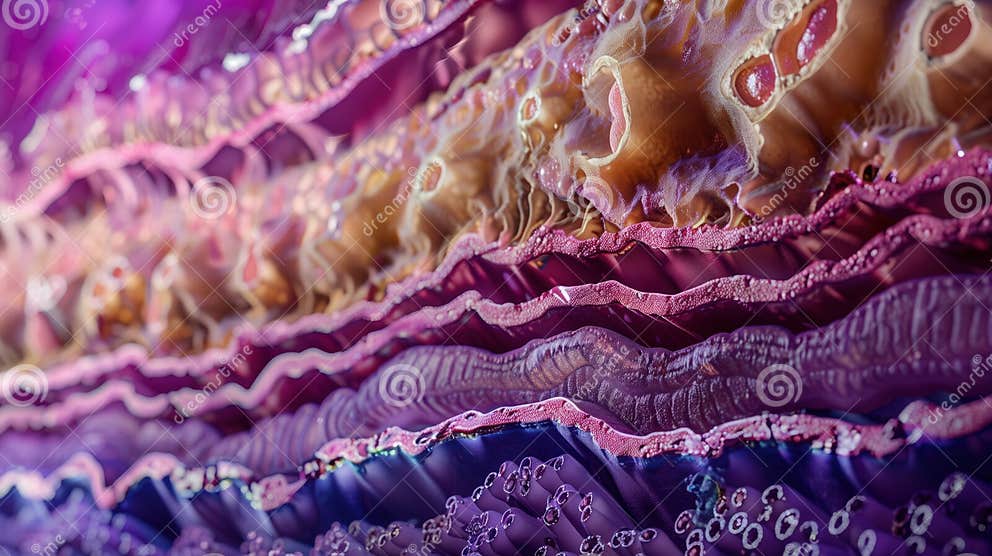 Macro View of Urinary Bladder Wall with Vibrant Patterns Resembling ...