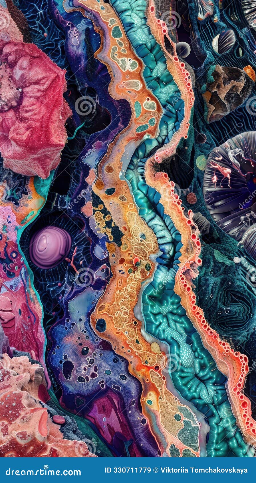 Macro View of Urinary Bladder Wall with Vibrant Patterns Resembling ...