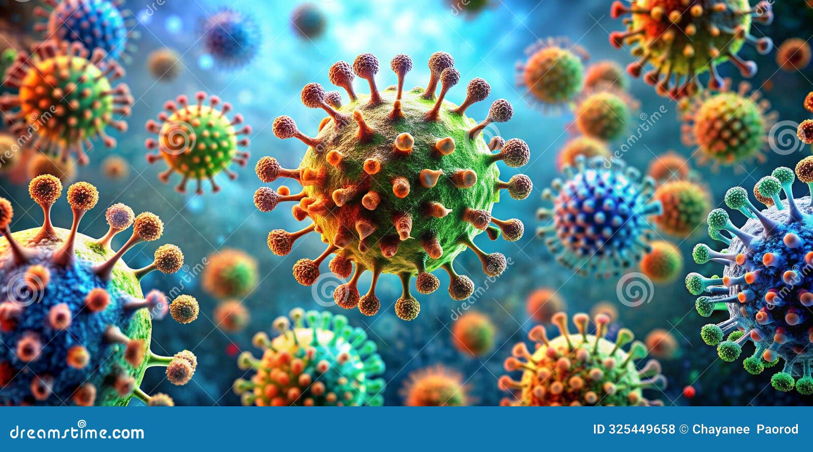 Macro View of Viruses and Bacteria Microscopic World of Pathogens AI ...