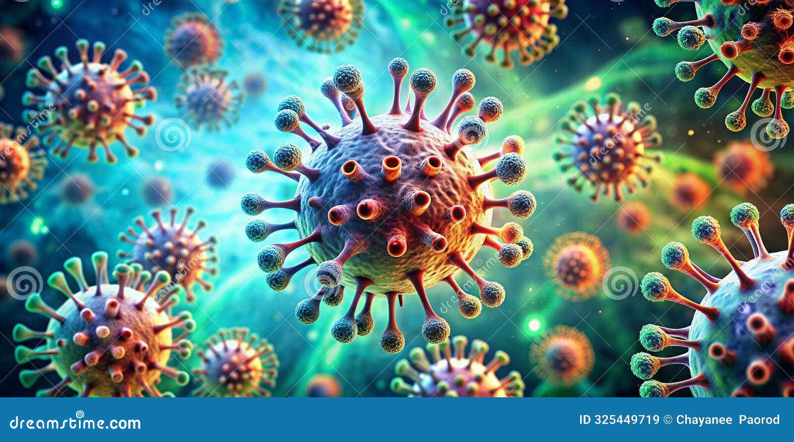 Macro View of Viruses and Bacteria Microscopic World of Pathogens AI ...