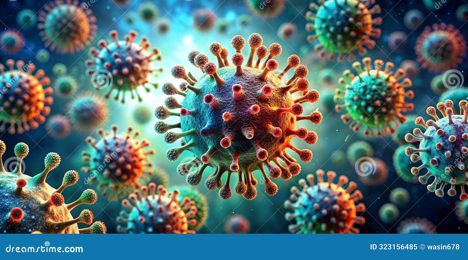 Macro View of Viruses and Bacteria Microscopic World of Pathogens ...