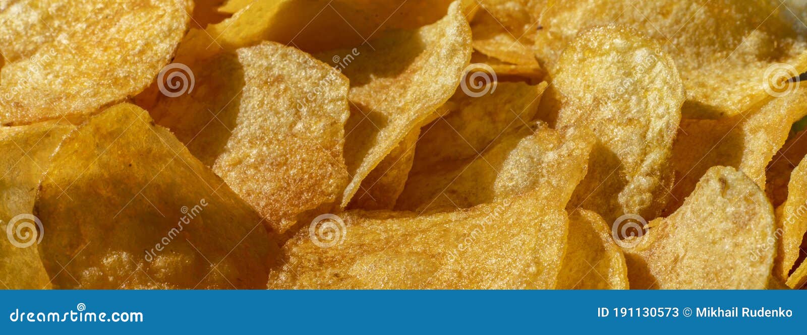 A Macro View of the Yellow Potato Chips Background Pattern Stock Image ...