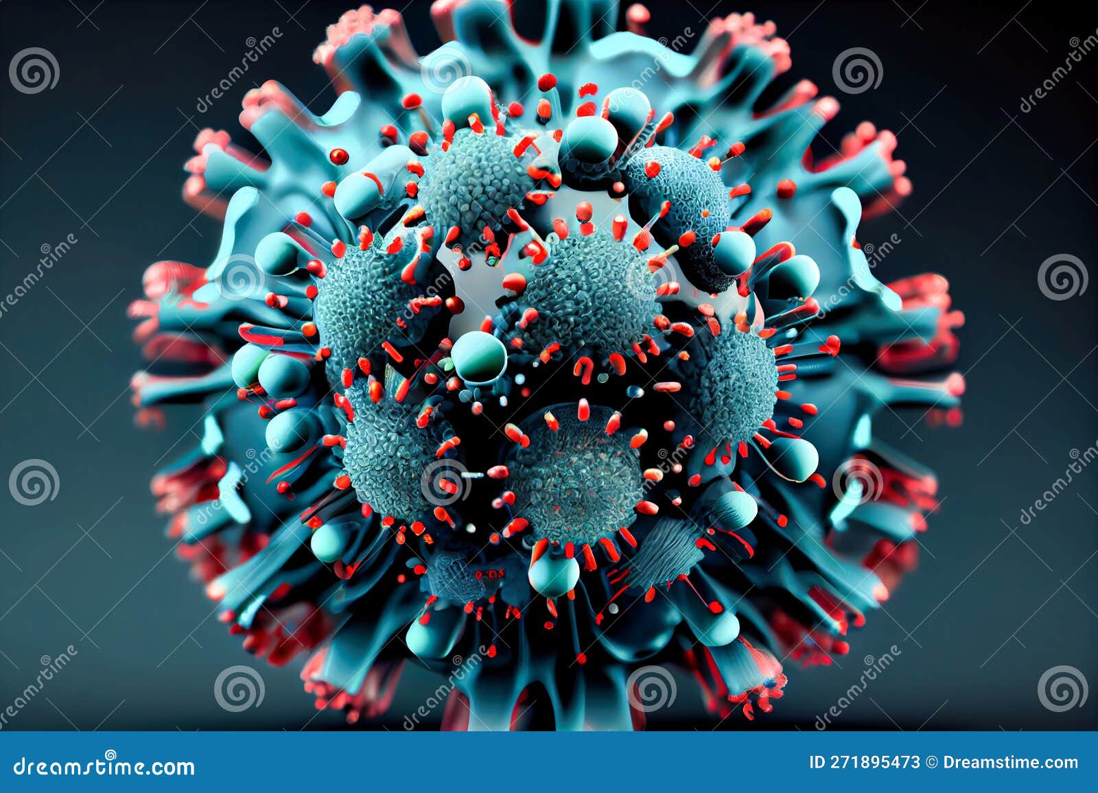 Macro Virus Close-up 3d. Generative AI, Generative, AI Stock ...
